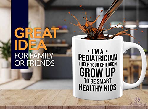 Flairy Land Pediatrician Coffee Mug 11oz White - Grow Up Smart - Physician Tiny Human Doctor Pediatric Nurse Funny Children Kids Pediatric Appreciation