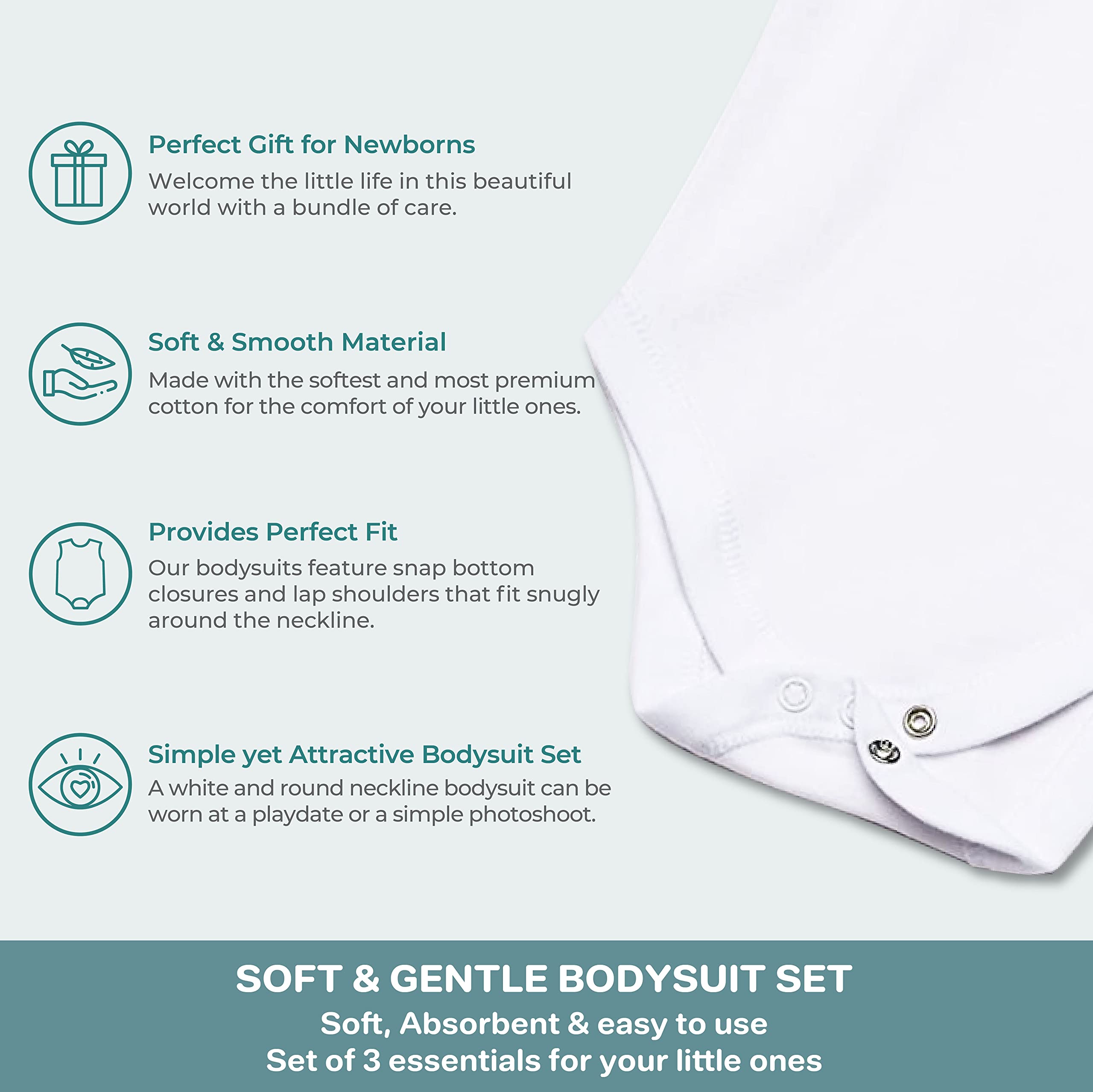 Spasilk Unisex-Baby Newborn Sleeveless Lap Shoulder Bodysuits, 3 pack, 9 - 24 Months - White Bodysuits