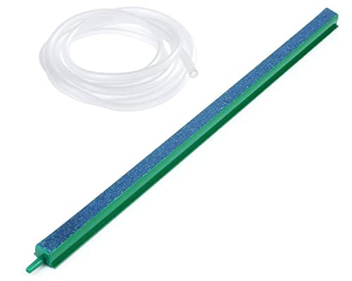 Saim Aquarium Fish Tank Mineral Air Bubble Air Stone Bar 16-Inch (Green/Blue) with 20Ft Clear Air Line.