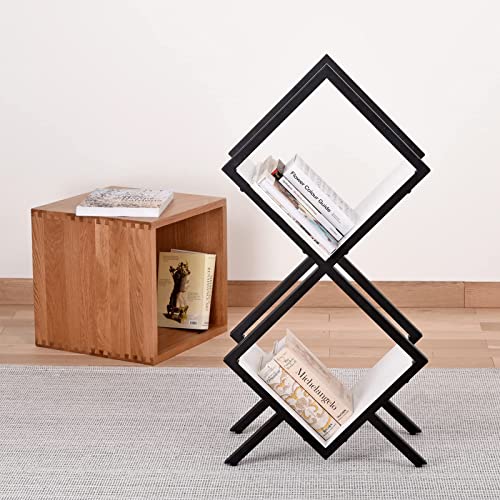 CA CENG AN Metal Bookshelf, Modern Industrial Bookcase,Small Bookshelf,Simple Bookshelf
