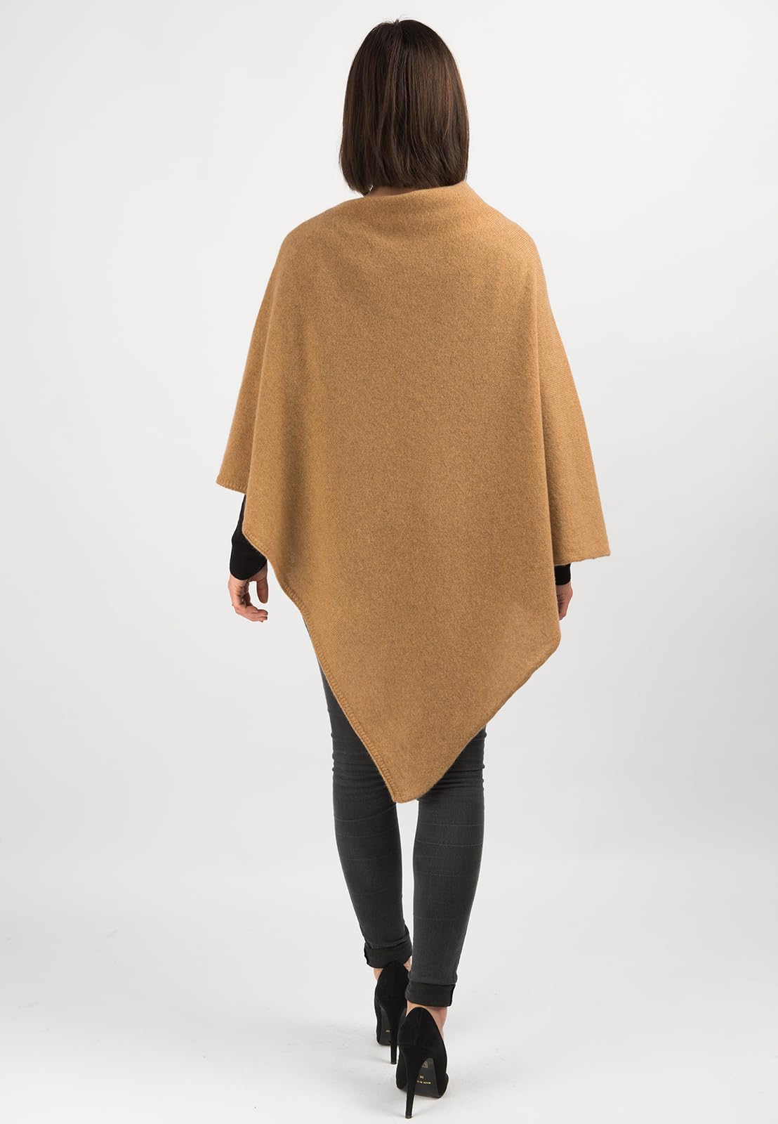 Dalle Piane Cashmere - Poncho 100% cashmere - Made in Italy, Color: Camel, One size