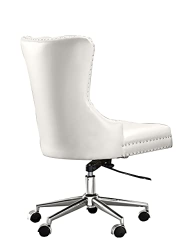Best Quality Furniture OC39-A Office Chair, White Faux Leather