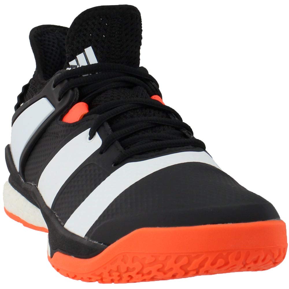 adidas Men's Stabil X Volleyball Shoe, Black/White/Solar Orange, 14 M US