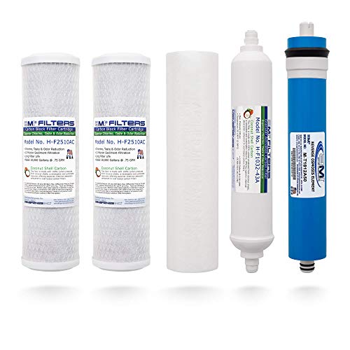 APPLED MEMBRANES Reverse Osmosis Membrane and Filter Replacement, 50 GPD Membrane with Pre and Post Filter, Complete RO Filter Set and Membrane for 5-Stage Water Filtration Systems