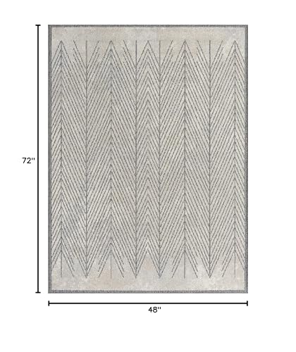 LUXE WEAVERS Gray 4x6 Geometric Area Rug