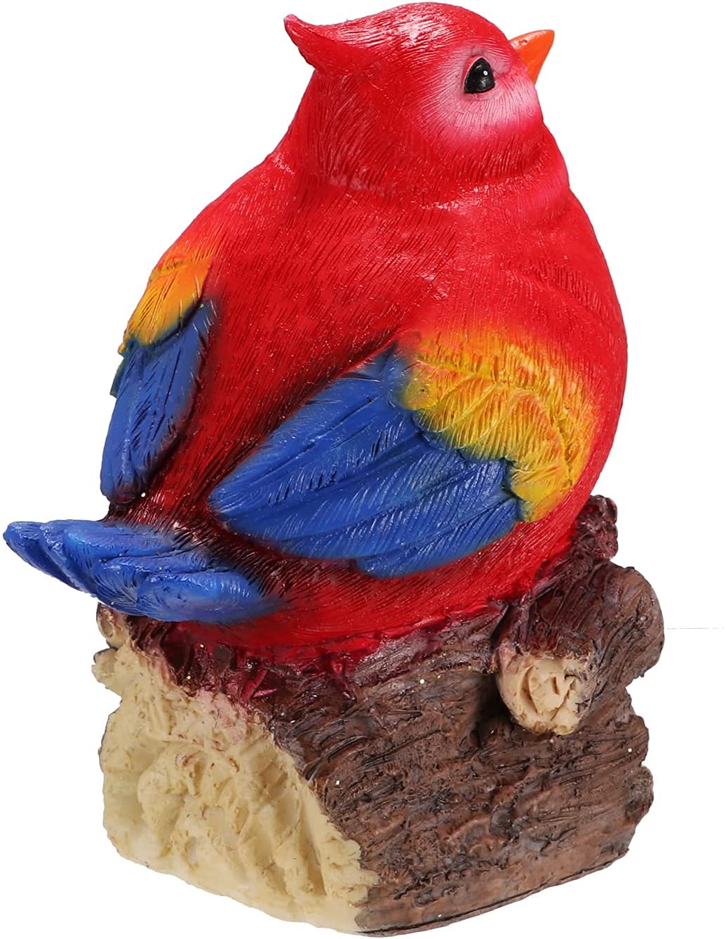 FPlife Technology Solar Bird Lights Fake Bird Decoy Statue Lamp Outdoor Garden Yard Patio Decor Lights-Bird Night Warm Light (Red Bird)