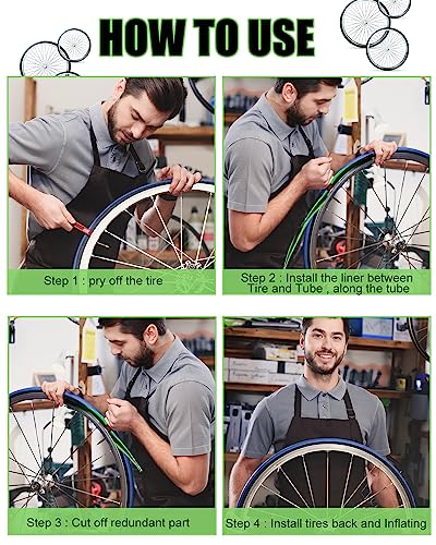 Bike Tire Liner, Inner Tube Bicycle Flat Protector Compatible with 12" 16" 18" 20" 24" 26" 27.5" 29"