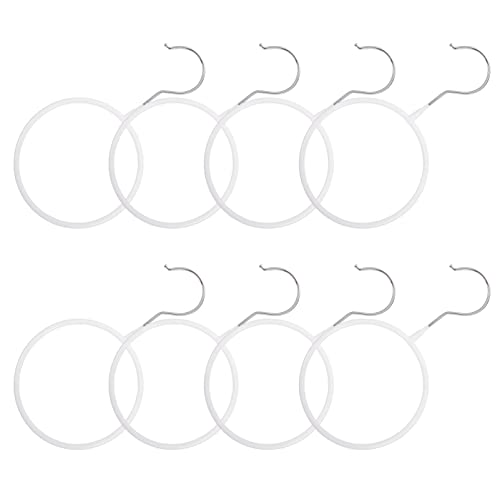 Cabilock 24pcs Circle Shawls Organizing Steel and for Organizer Hanger Wardrobe Belt Bathroom Save Neckties, Saver Pashminas Scarves, Clothes White Non Rack Scarf Clo Accessories