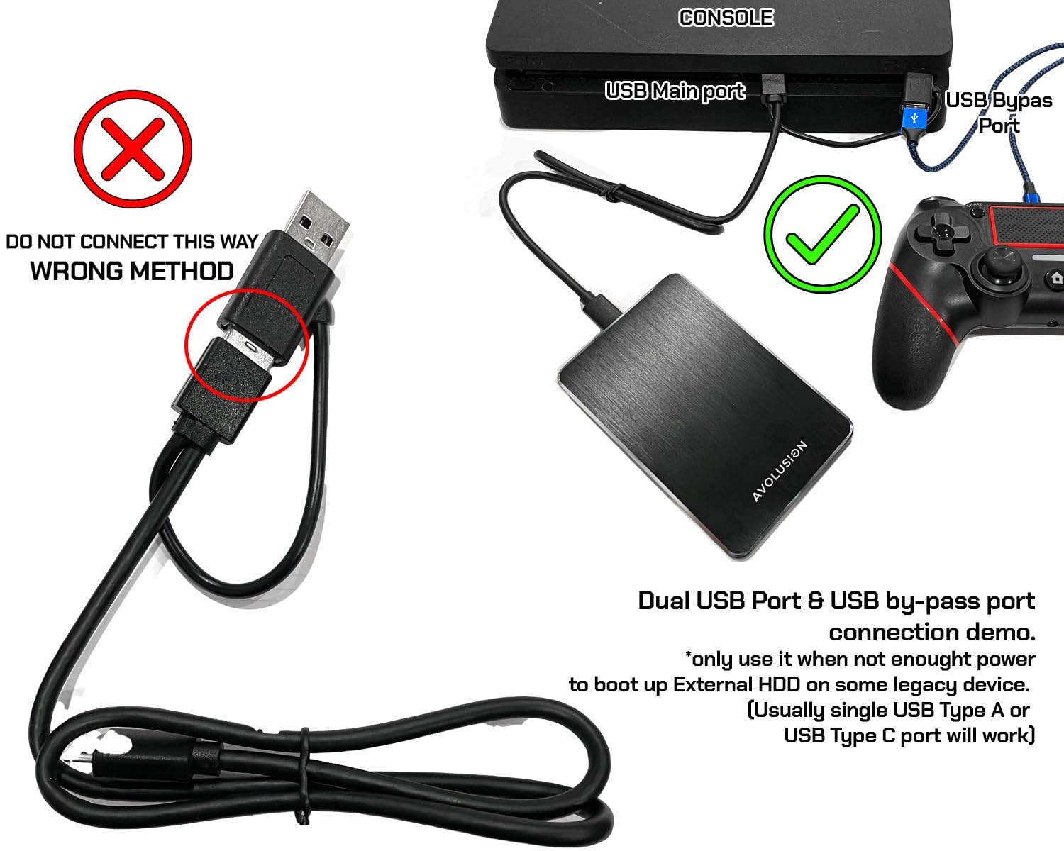 Avoluxion 1TB USB 3.0 Portable External Hard Drive (for PS4 Game Console, Pre-Formatted) - 2 Year Warranty