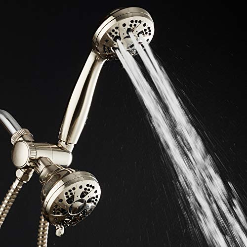 AquaDance Brushed Nickel High Pressure 3-way 48-setting Rain β Handheld Shower Head Combo β Angle Adjustable, Anti-Clog Jets, Tool-Free Installation - USA Standard Certified β Top U.S. Brand