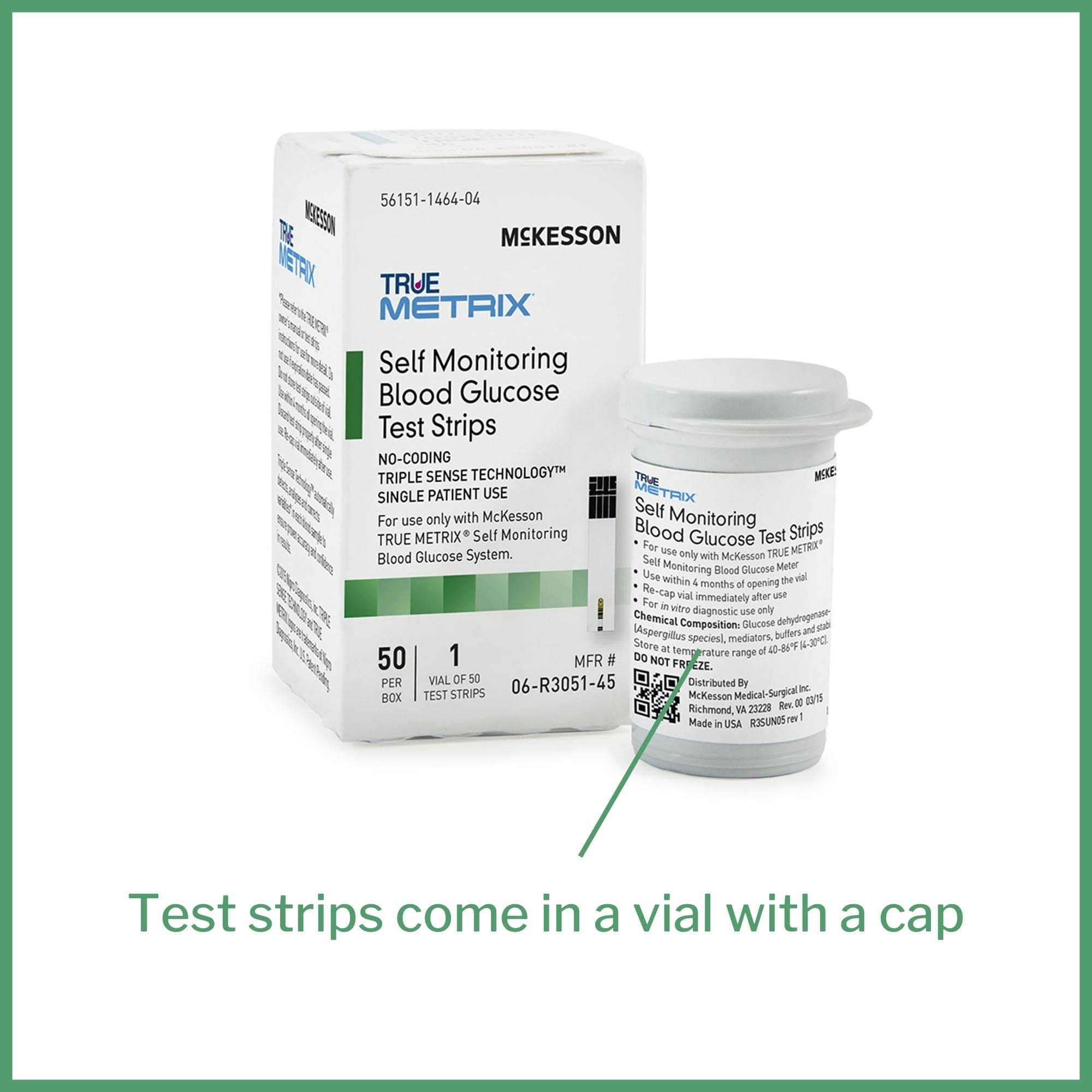 McKesson TRUE METRIX Self-Monitoring Blood Glucose Test Strips, 50 Strips, 3 Packs, 150 Total