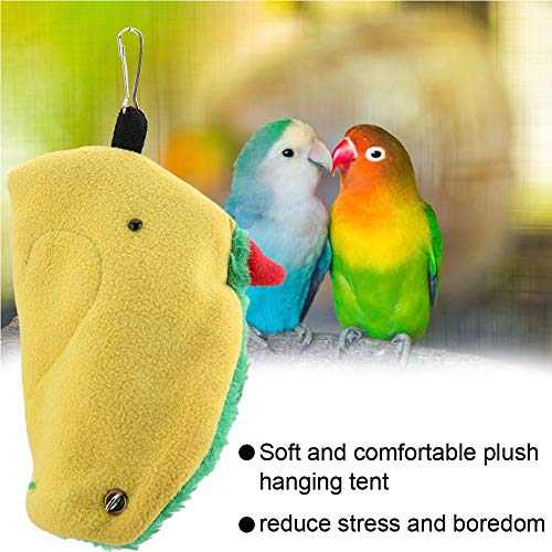 Parrot Standing Perch, Pet Birds Cage Hanging Plush Tent Bed Toys Triangle Hammock for Birds Parrots Cockatiels Small Conures