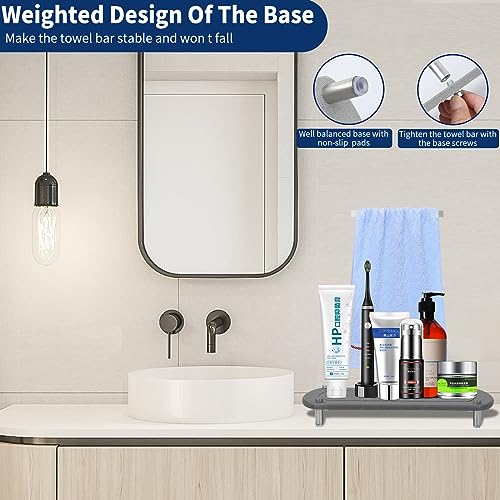 Bathroom Trays, Instant Dry Kitchen Sink Organizer Sponge Holder for Kitchen Sink Diatomaceous Pedestal Stand Riser with Stainless Steel Feet Protection for Modern Home Under-Sink Organizers (grey)