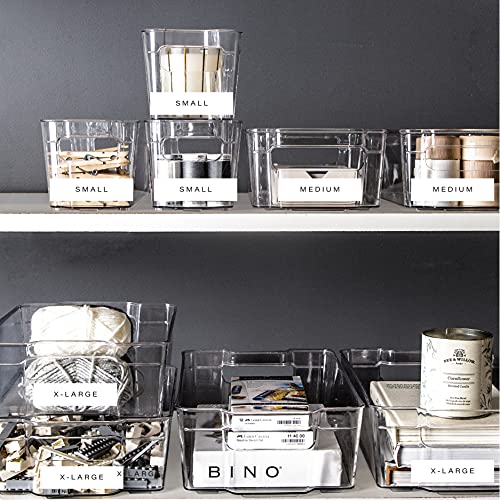 BINO | Stackable Plastic Storage Bins, X-Large - 12 Pack | THE STACKER COLLECTION | Multi-Use Organizer Bins | BPA-Free | Pantry Organization | Home Organization | Fridge Organizer | Freezer Organizer