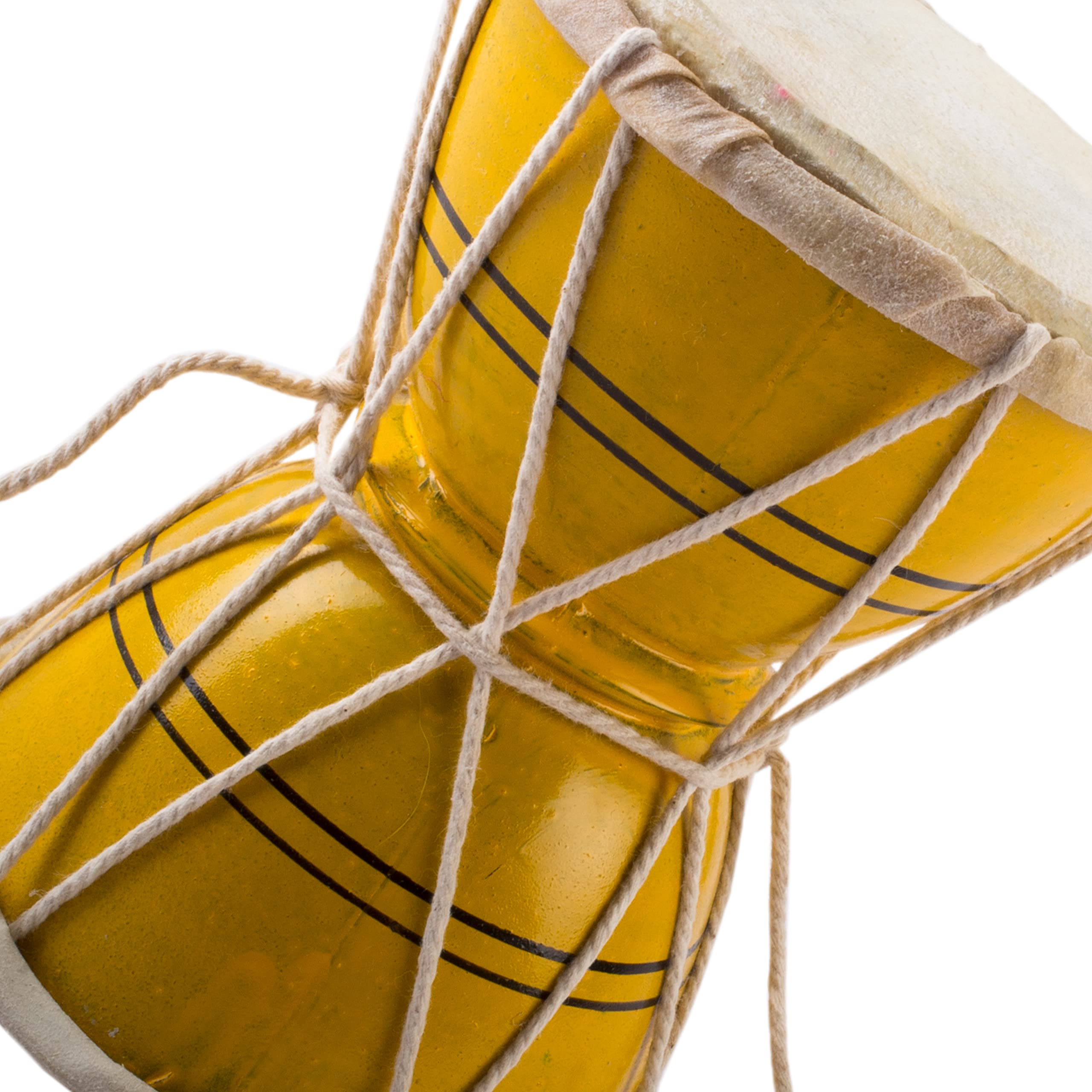 Handmade Wooden & Leather Classical Indian Folk Dumroo Damroo Damaru Hand Drum Set Percussion Decorative Collectible Showpiece World Musical Instruments (Yellow)