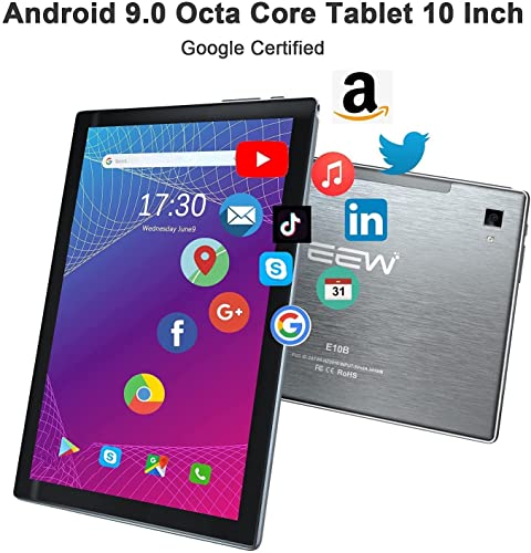 EEW Tablet 10 Inch Android Tablet, Octa-Core, 5G WiFi, 1280×800 HD Display, 13MP+5MP Dual Cameras, 2G RAM 32G ROM, Bluetooth 5.0, 6000mAh Battety