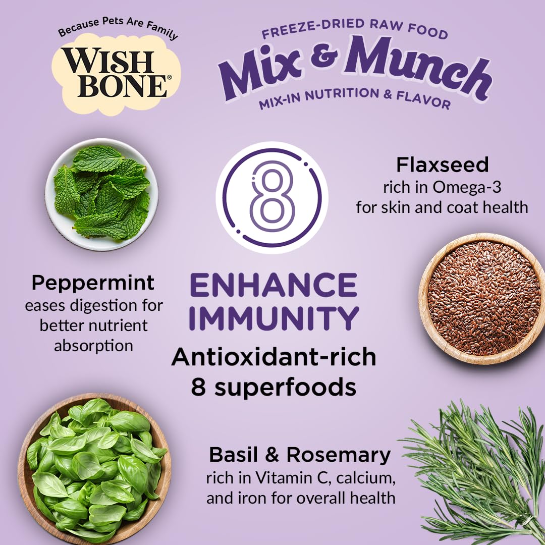 Wishbone Mix & Munch Raw Freeze-Dried Grain-Free Beef and Ocean Fish for Dogs 350g