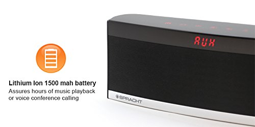 Spracht BluNote Pro Blutooth Speaker - Portable Conferencing and Wireless Speaker, Visual Scrolling Caller ID and Dual MEMs Mics