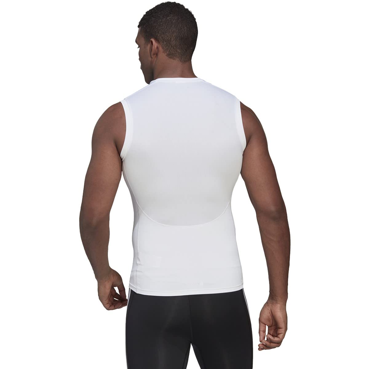 adidas Men's Techfit Training Sleeveless Tee, White, Large