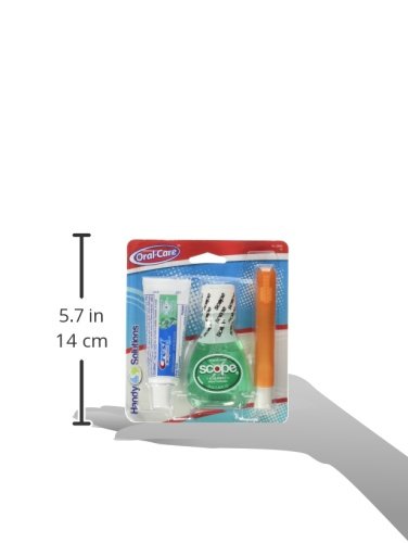 Handy Solutions Oral Care 3-Piece Travel Size Set w/Mouthwash, Toothpaste, & Folding Toothbrush (Pack of 6), TSA Approved