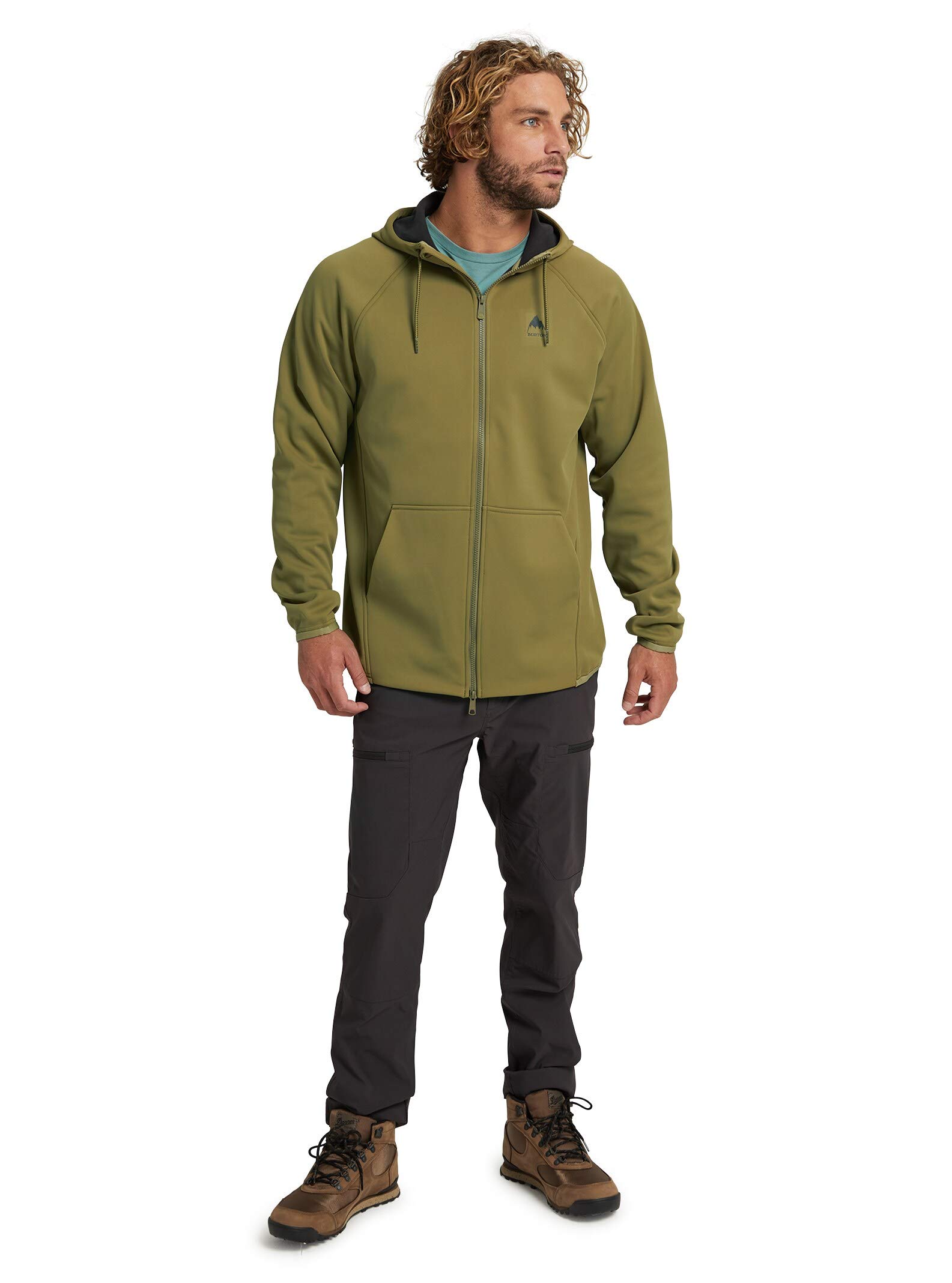 Burton Mens Crown Weatherproof Full-Zip Fleece, Martini Olive, Medium