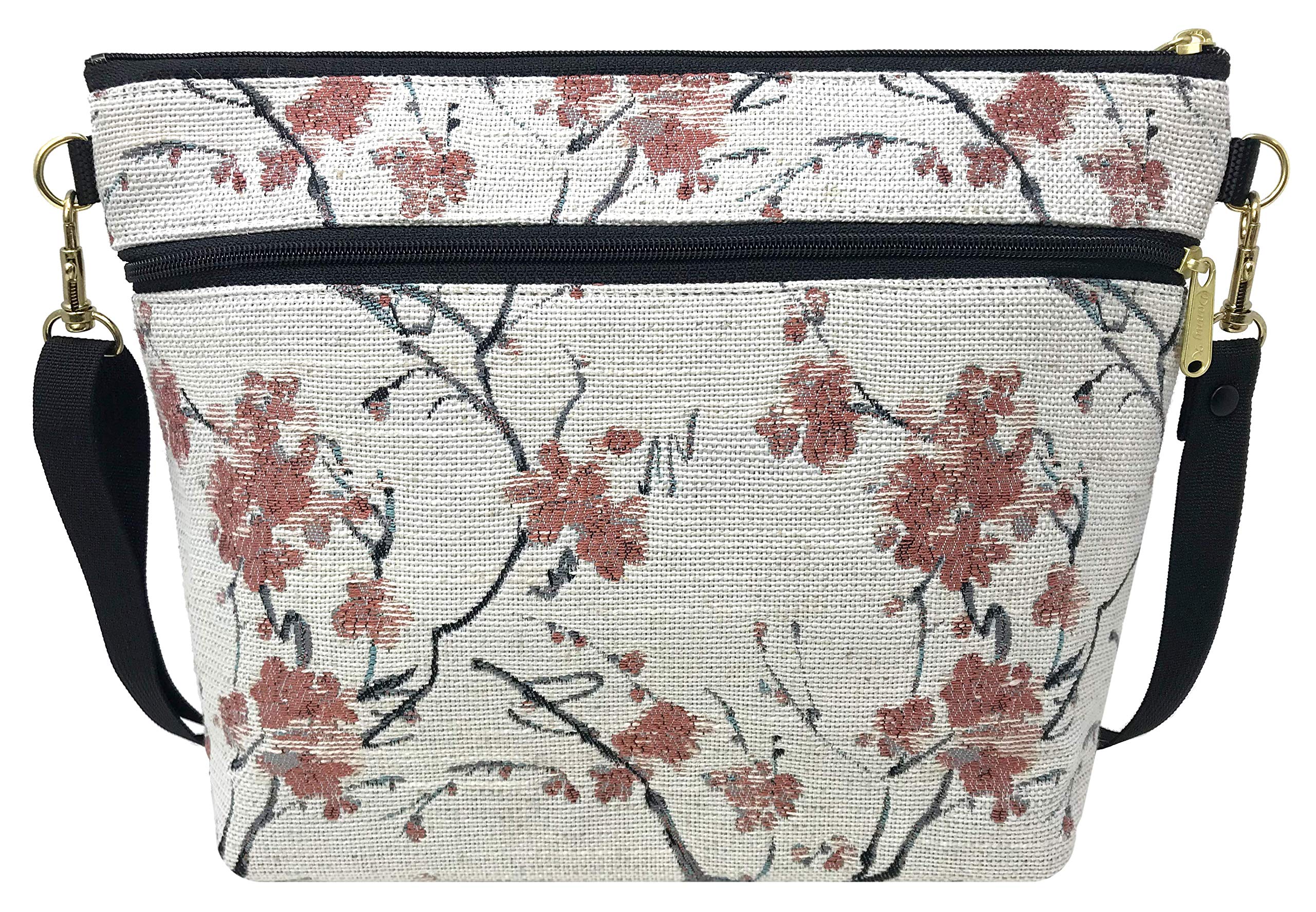 Danny K. Women's Tapestry Bag Shoulder Handbag, Large Zipper Purse Handmade in the USA (L'Amour)