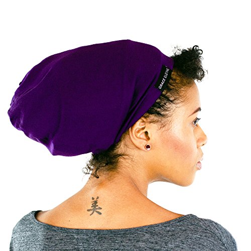 Grace Eleyae GE Sleep Cap | Slap Silky Sleeping Stylish Beanie Hat Premium Quality Head Cover for Curly Hair Women Soft & Smooth Sleep Caps (Purple)