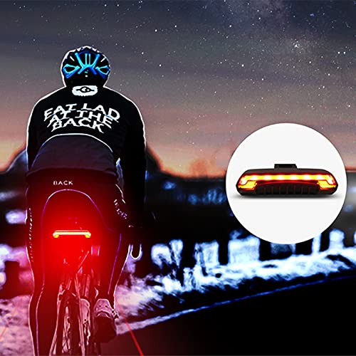 Bike Tail Light Rechargeable with Turn Signals - Laser Drive LED Bike Rear Light - IPX4 Waterproof Smart Bicycle Brake Light for Safer Cycling (USB Cable Included)