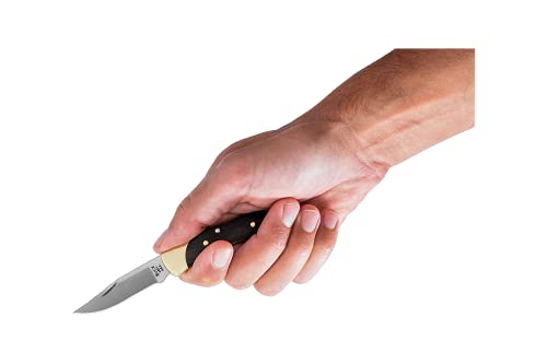Buck Knives The 55 Folding Pocket Knife 2-3/8" 420HC Steel Clip Blade, Ebony Handle, Brass Bolsters