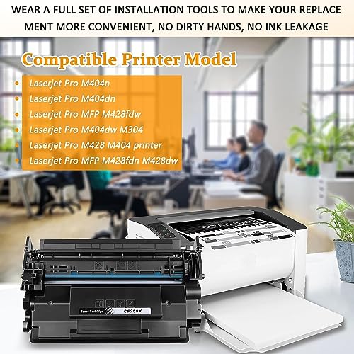 FERUERW 58X Toner Cartridges High Yield(Black 2-Pack) Replacement for paserjet pro M404dn M404n M404dw pro MFP M428fdn M428fdw M428dw M404 M428 Printer Compatible with CF258X CF258A 58X 58A.
