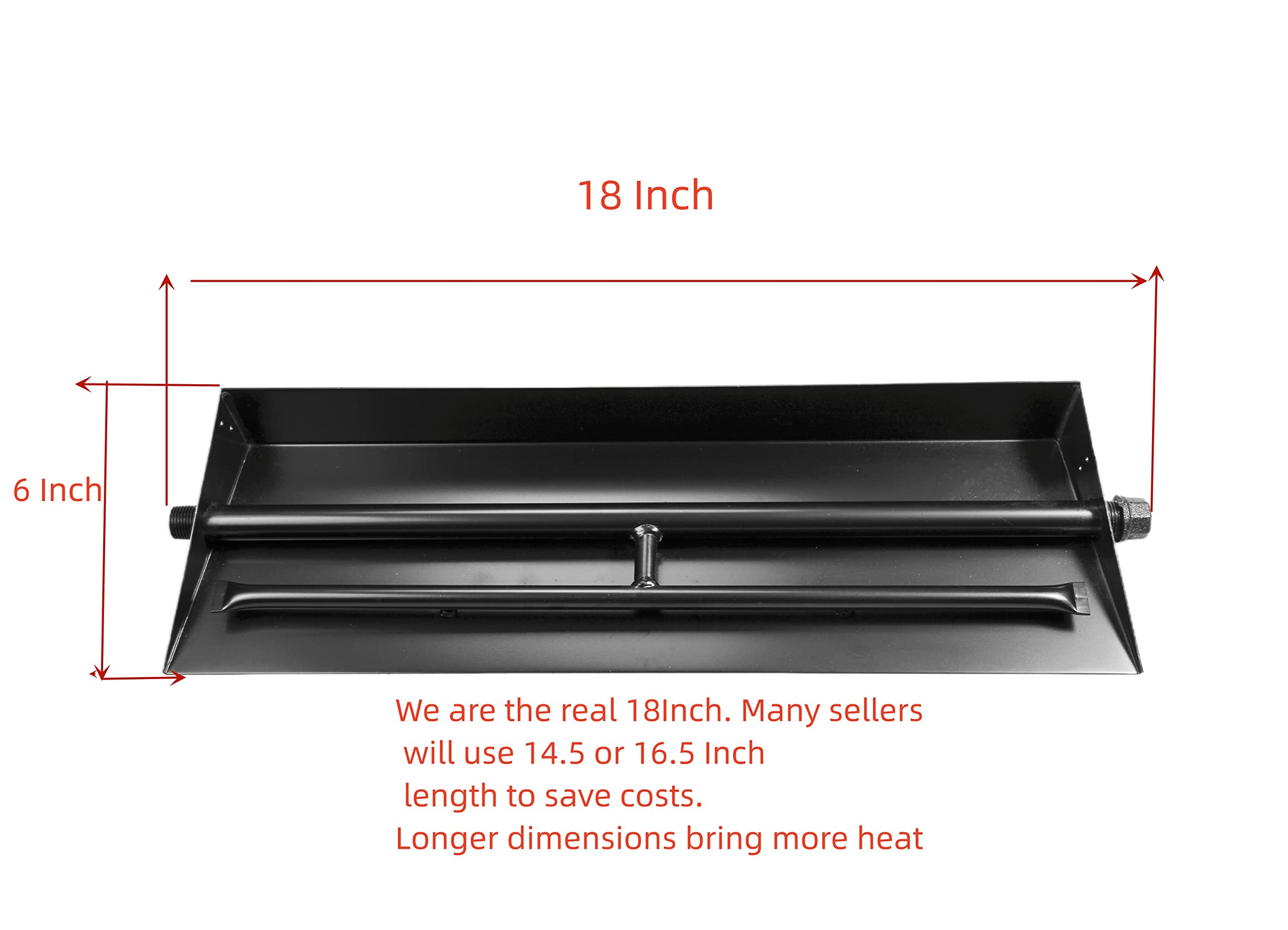 Americangaslogs 18"-30" Burner Pan for Gas Fireplace Gas Fireplace Burner Gas Logs Propane Burner (18 inch Two Pipe)