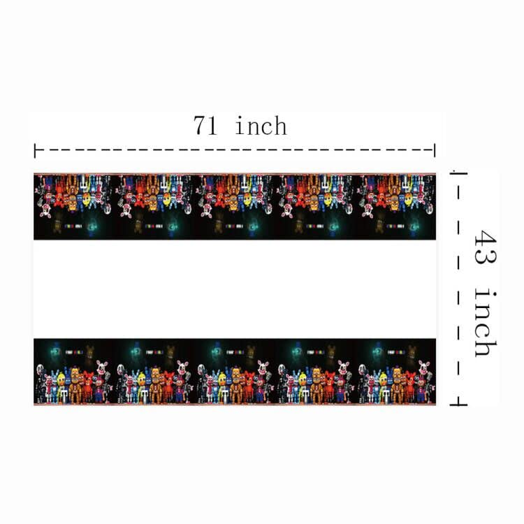 Birthday Party Supplies, Five Nights at Freddy Includes Banner, Tablecloth, Cake Topper - 24 Cupcake Toppers - 20 Balloons and Backdrop