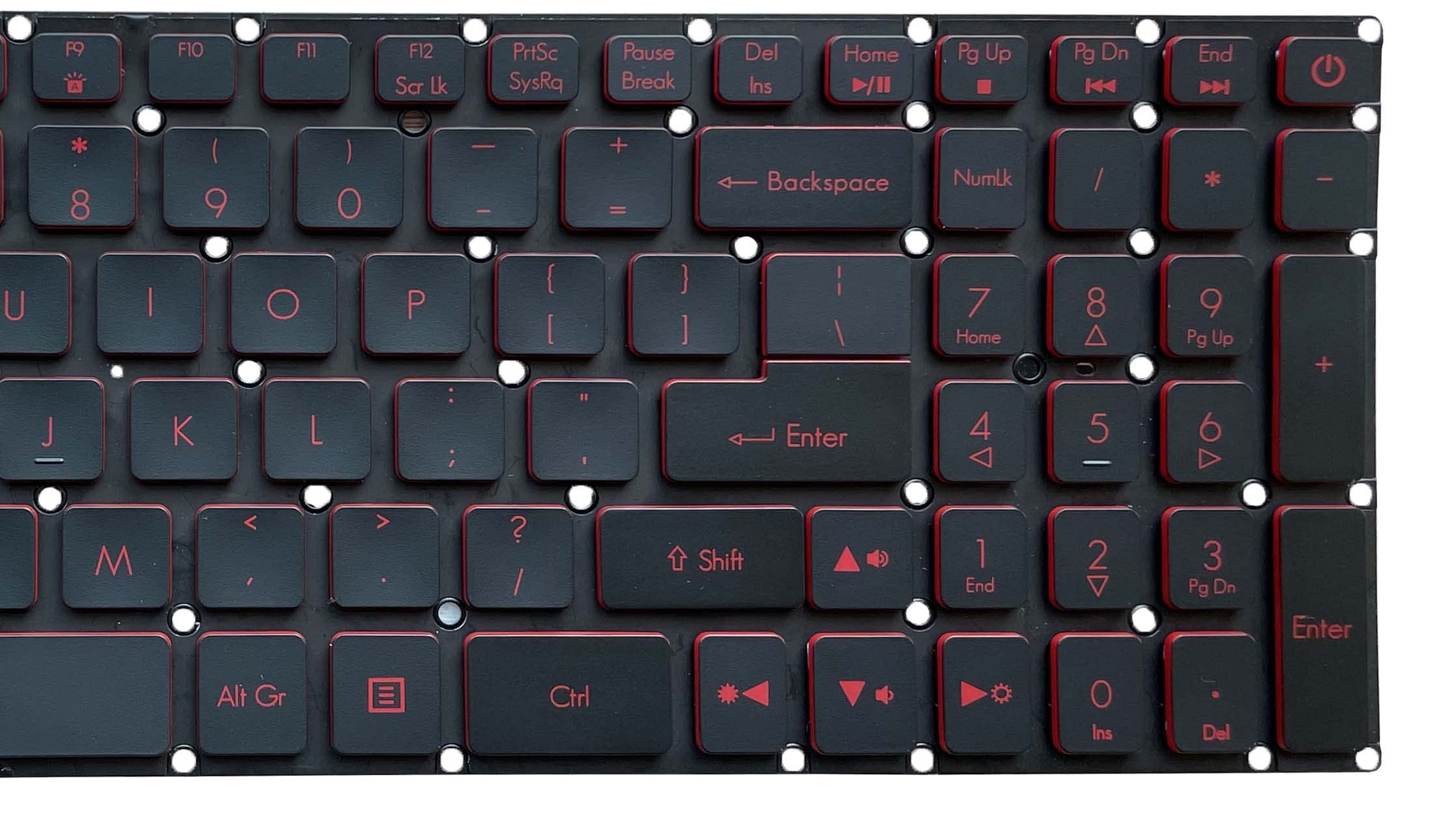 KB US Layout Notebook Keyboard for Acer Nitro 5 AN515 AN515-51 AN515-52 AN515-53 Series Laptop P/N: N17C1 N16C7 Series red Font, with Backlight, Frameless