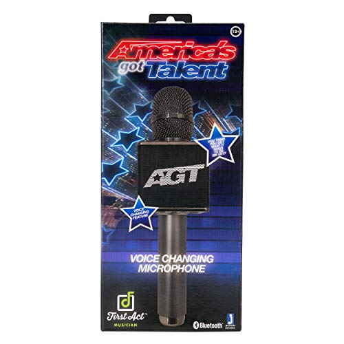 America’s Got Talent Deluxe Microphone by First Act Play, Duo Color Black & Gray Wireless Mic, Includes Poster, USB Cable – for Singing, Karaoke, Parties - Amazon Exclusive