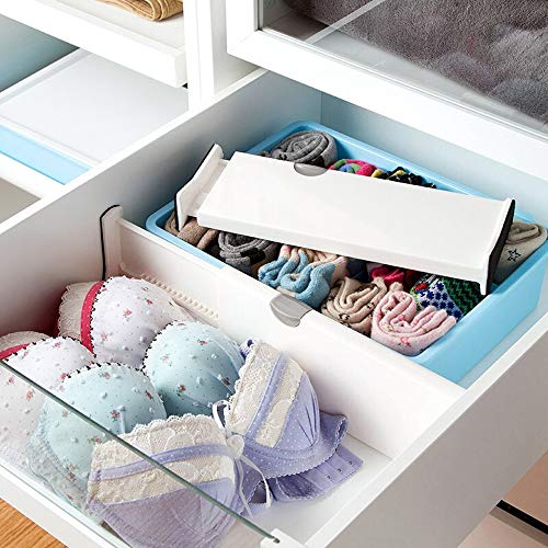 Xavnia Drawer Divider Organizers 6 Pack, Adjustable Separators High Expandable from 11-17 Inches for Bedroom, Closet, Baby Drawer, Office Desk, Kitchen Storage