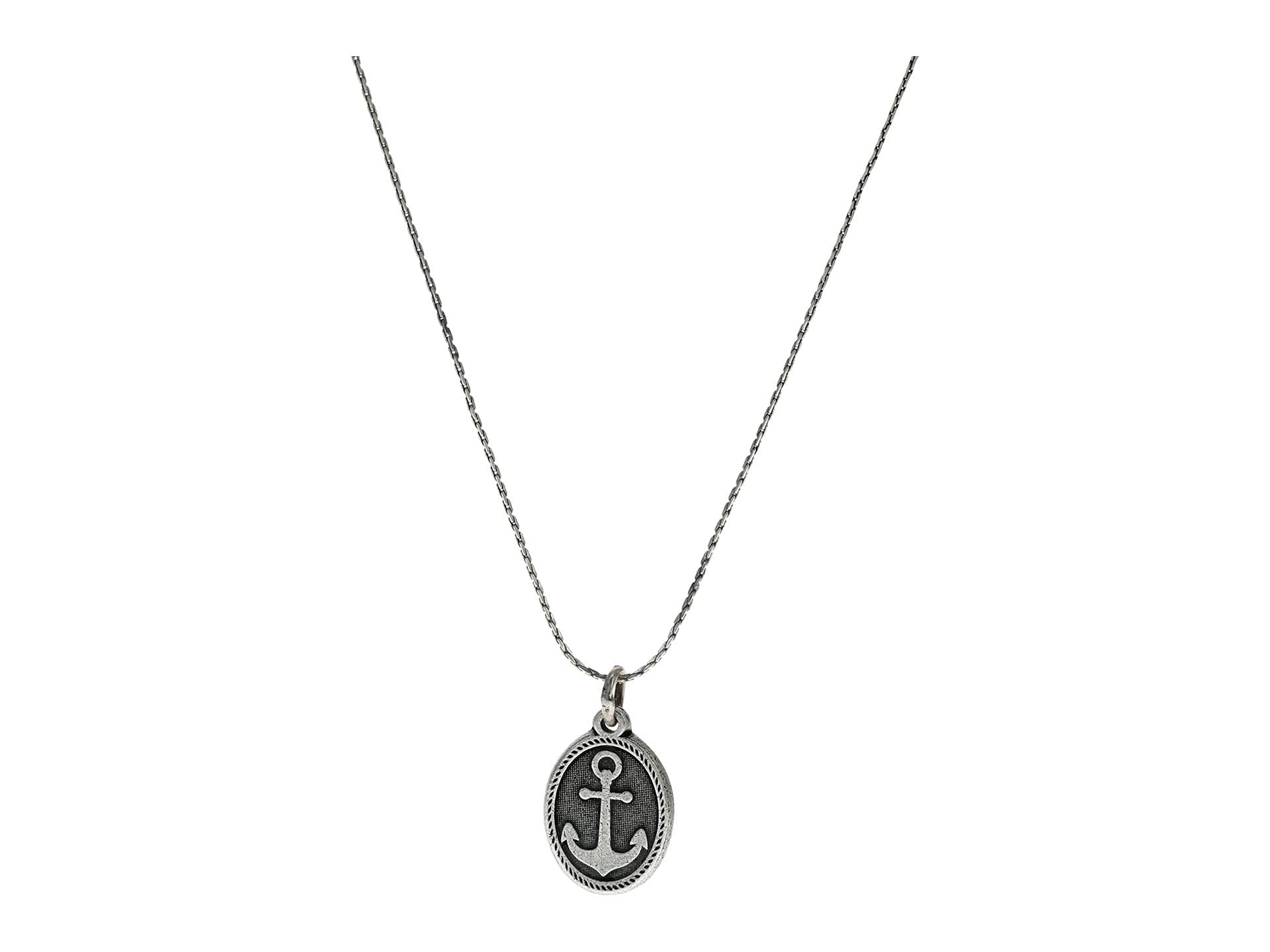 Alex and Ani Path of Symbols Adjustable Necklace for Women, Anchor Charm, Rafaelian Silver Finish, 28 in,One Size,A21ENANCHRS