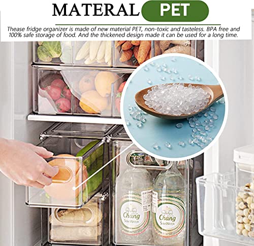 bealy Can Organizer for Refrigerator,Refrigerator Organizer Bins,Extra Large Stackable Fridge Organizer,Pantry, Makeup,Bathroom Organizer