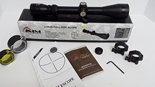 AIM SPORTS 3-9X40 P4 Sniper Scope with Flip-Up Lens and Rings