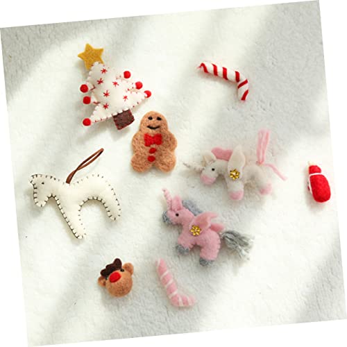 BESTOYARD Christmas Decor Wool Felt Ornament Hanging Pendant Unicorn Pendant Christmas Tree Accessories