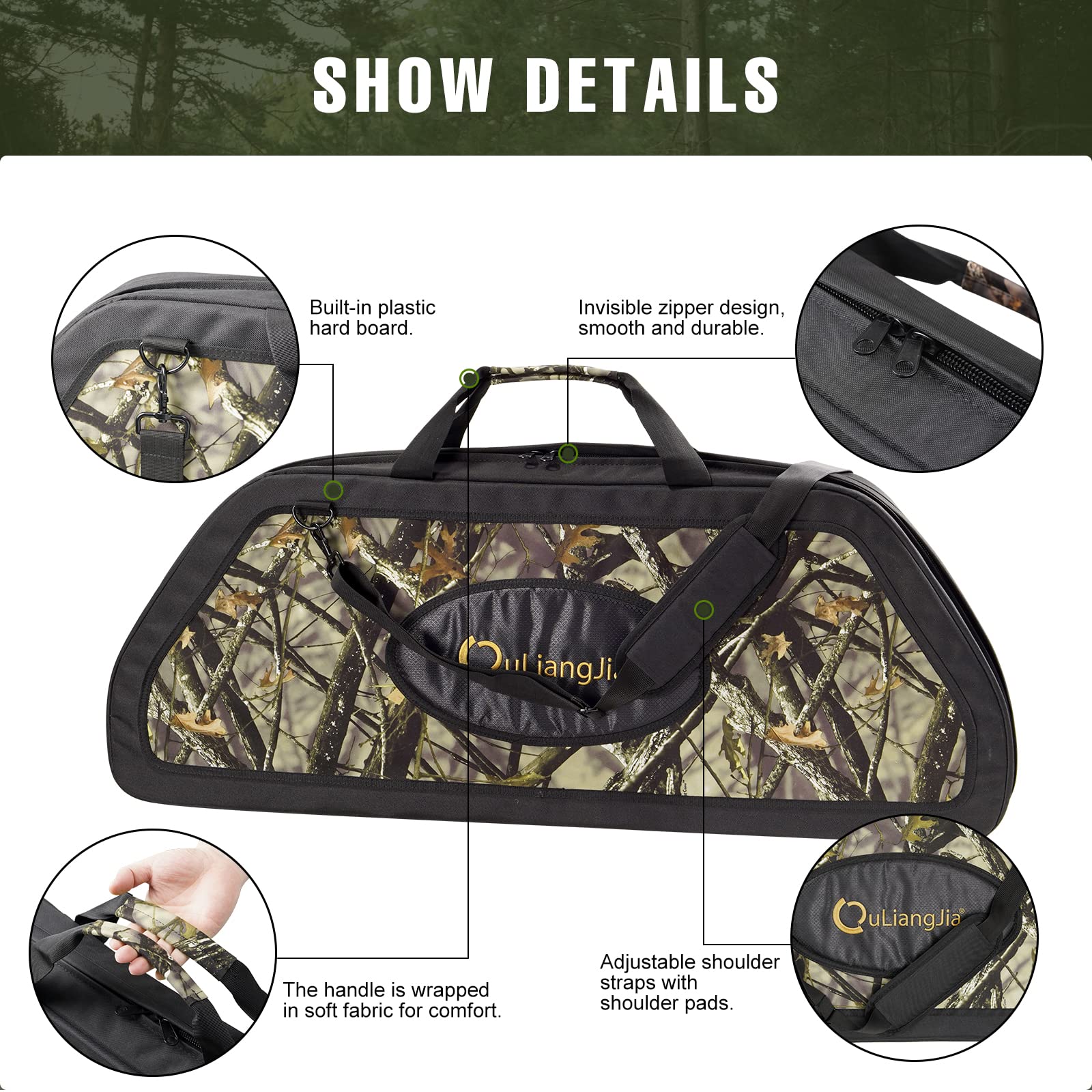 Aimdor Archery Bow Bag Safe Shot Bow Case Compound Bow Bag Portable Carry Bag Camo