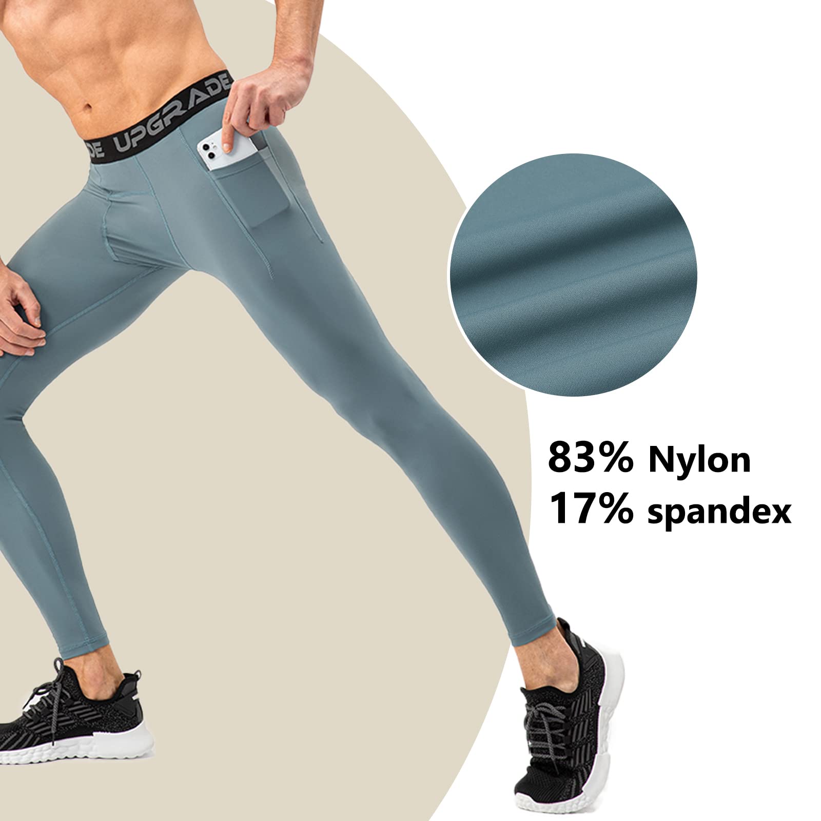 ABTIOYLLZ Men's Compression Pants Athletic Leggings Sports Tights Cool Dry Baselayer Running Gym Tights