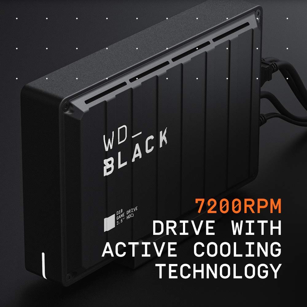 WD_Black 8TB D10 Game Drive, Portable External Hard Drive HDD Compatible with Playstation, Xbox, PC, & Mac - WDBA3P0080HBK-NESN (Renewed)