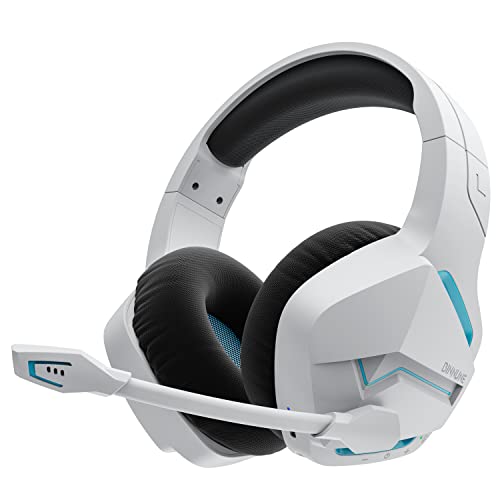 BINNUNE Wireless Gaming Headset with Noise Cancelling Microphone for PC PS4 PS5 Playstation 4 5, 2.4G Wireless Bluetooth USB Gamer Headphones with Mic for Laptop Computer