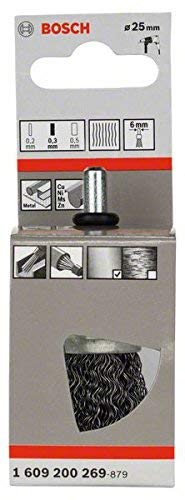 Bosch 1609200269 Shank Pencil Brush Crimped Wire, 0.3mm Steel, 25mm x 6mm
