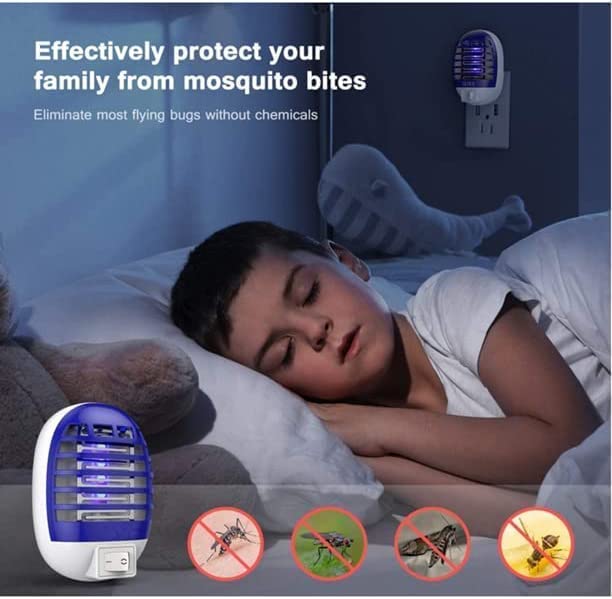 Bug Zapper Indoor Plug-in Mosquito Killer Trap Zapper, Electric Gnat Fly Trap Zapper for House Mini Bug Killer Light Eliminates Flying Pests for Home, Little Gnats (Blue)