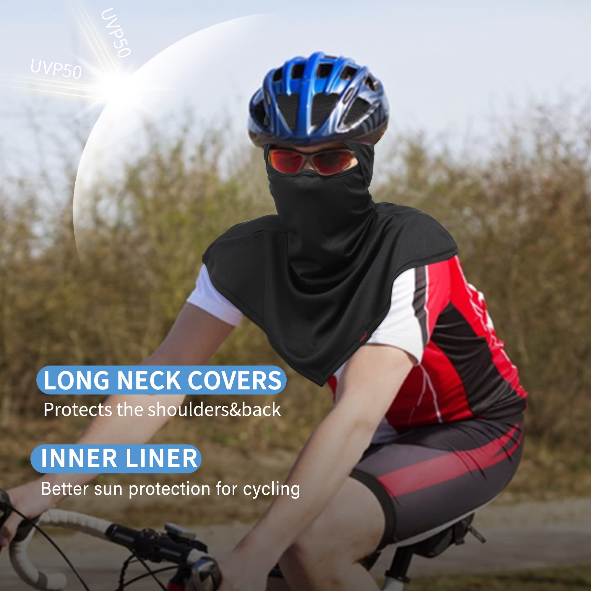 AIWOLU Balaclava Full Face Mask Summer for Sun Protection Breathable Long Neck Covers for Men Women Cycling FishingâŚ