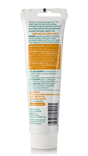 Hartz Hairball Remedy Plus Salmon Flavored Paste for Cats and Kittens, 2.5 Ounce