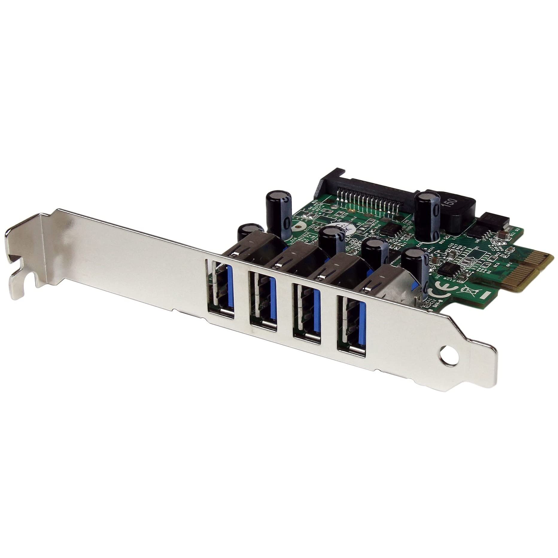 StarTech.com 4-Port PCI Express SuperSpeed USB 3.0 Controller Card with UASP - 5Gbps - USB 3.0 Expansion Card with SATA Power , TAA (PEXUSB3S4V)