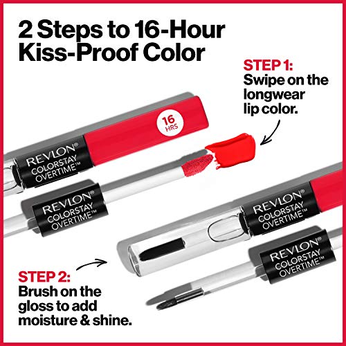 Revlon Liquid Lipstick with Clear Lip Gloss, ColorStay Overtime Lipcolor, Dual Ended with Vitamin E, 360 Endless Spice, 0.07 Oz