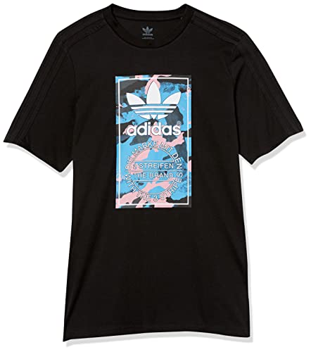 adidas Originals Kids' Camouflage Graphic Tee, Black, Large